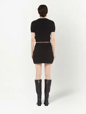 Miu Miu High-waisted Bouclé Miniskirt