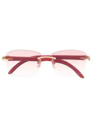 Cartier Rimless Rectangle-frame Sunglasses