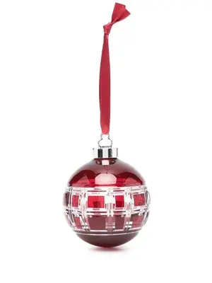 Ralph Lauren Hudson Plaid Glass Bauble - Red