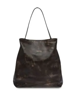 Miu Miu Embossed Logo Tote Bag - Brown | Editorialist