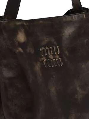 Miu Miu Embossed Logo Tote Bag