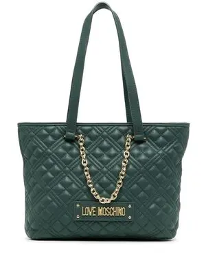 Moschino Quilted Leather Tote Bag