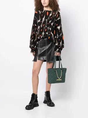 Moschino Quilted Leather Tote Bag