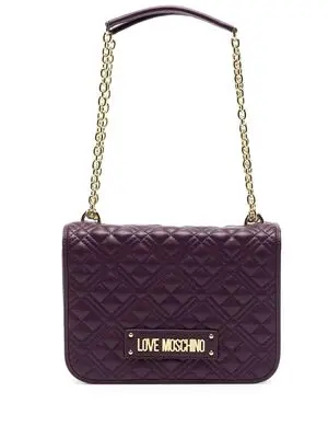 Moschino Diamond-quilted Crossbody Bag - Purple