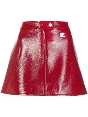 COURREGES High-shine Finish Mini Skirt - Red
