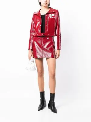 COURREGES High-shine Finish Mini Skirt - Red