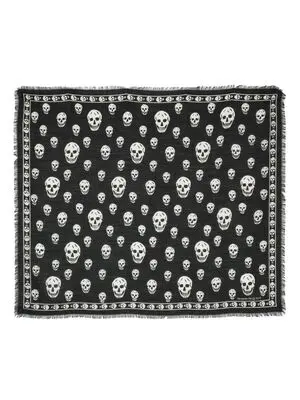 Alexander McQueen Skull-print Wool Scarf - Black