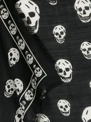 Alexander McQueen Skull-print Wool Scarf - Black