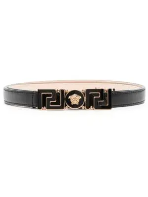 Versace Greca Goddess Leather Belt - Black