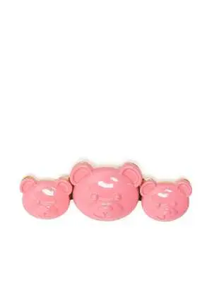 Moschino Enamelled Triple-bear Brooch - Pink