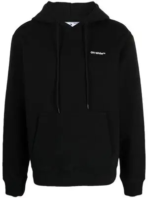Off-White Off-White Diag-Stripe Print Hoodie Black White