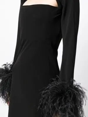 16Arlington Odessa Feather-trim Midi Dress