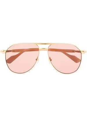 Gucci Pilot-frame Tinted Sunglasses - Gold