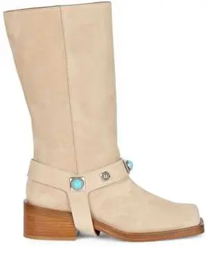 Etro Turquoise-stone Embellished Boots
