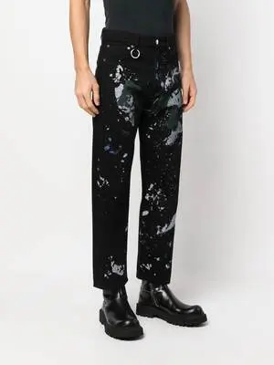 ÉTUDES STUDIO Paint-splattered Straight-leg Jeans