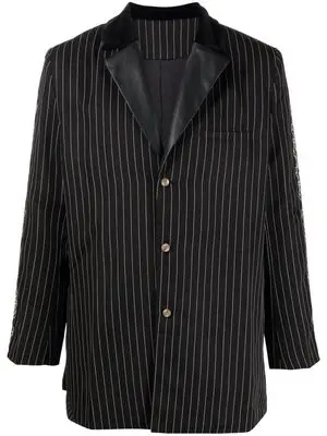 YOUTHS IN BALACLAVA Stripe-print Single-breasted Blazer