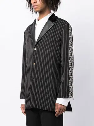 YOUTHS IN BALACLAVA Stripe-print Single-breasted Blazer