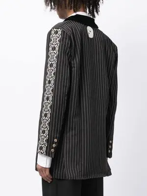 YOUTHS IN BALACLAVA Stripe-print Single-breasted Blazer