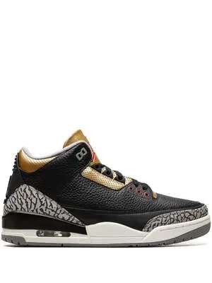 JORDAN Air 3 Cement Gold Sneakers - Black