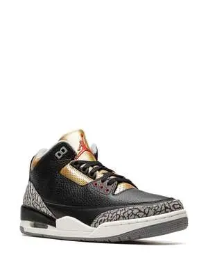 JORDAN Air 3 Cement Gold Sneakers - Black
