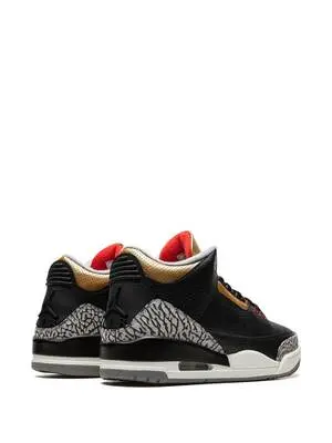 JORDAN Air 3 Cement Gold Sneakers - Black