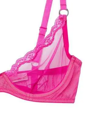 FLEUR DU MAL Sheer Tulle Demi-cup Bra
