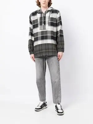 Alchemist Check-print Long-sleeve Hoodie