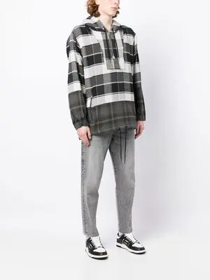 Alchemist Check-print Long-sleeve Hoodie