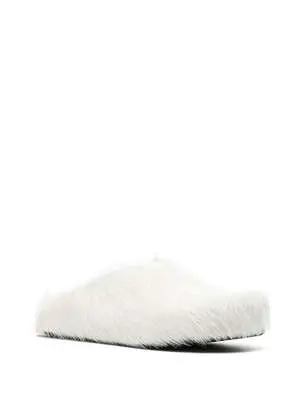 Marni Fussbet Calf-hair Slippers - White