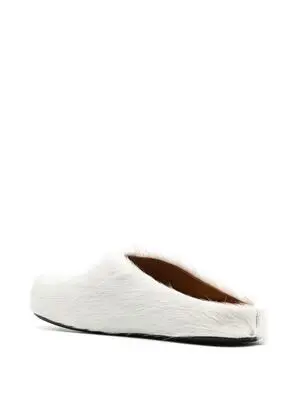Marni Fussbet Calf-hair Slippers - White