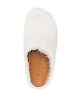 Marni Fussbet Calf-hair Slippers - White