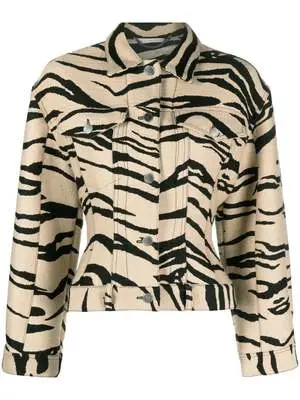 Stella McCartney Zebra-print Trucker Jacket - Neutrals
