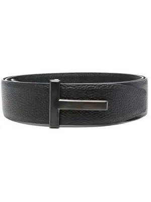 TOM FORD Logo-buckle Leather Belt - Black