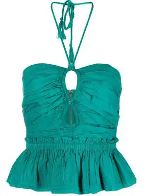 Ulla Johnson Adaleigh Ruched Halterneck Top