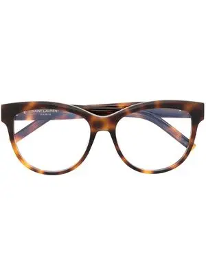 Saint Laurent Tortoiseshell Effect Cat-eye Glasses - Brown