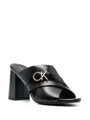 Calvin Klein 95mm Logo-plaque Sandals - Black