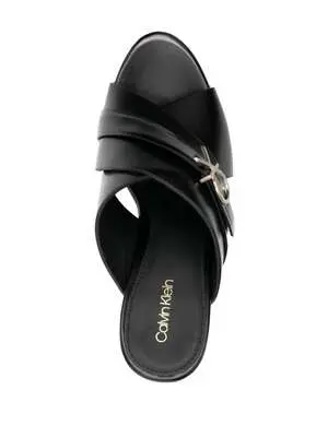 Calvin Klein 95mm Logo-plaque Sandals - Black