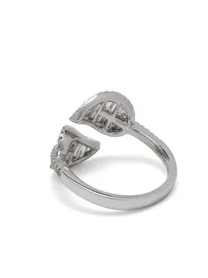 ANITA KO 18kt White Gold Diamond Leaf Ring - Silver