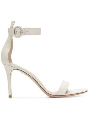 GIANVITO ROSSI Portofino 85mm Nappa Leather Sandals - White