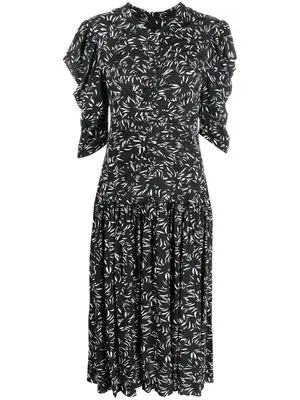 Proenza Schouler Printed Crepe De Chine Midi Dress