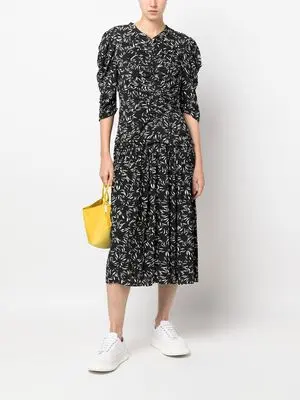 Proenza Schouler Printed Crepe De Chine Midi Dress