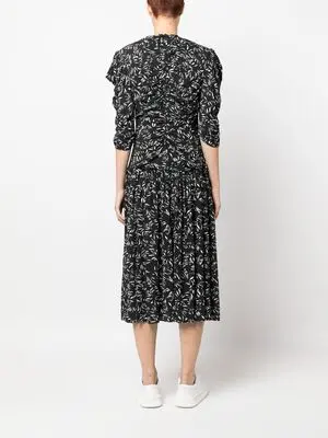 Proenza Schouler Printed Crepe De Chine Midi Dress