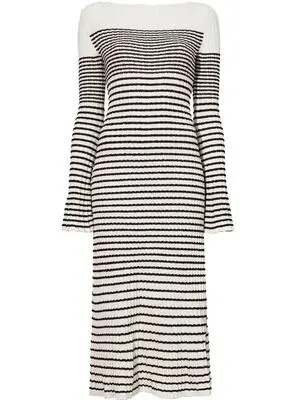 Proenza Schouler Striped Bouclé Knit Dress - White