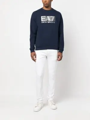 EA7 Logo Print Long Sleeve Sweatshirt