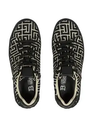 Balmain B-court Monogram Sneakers - Black