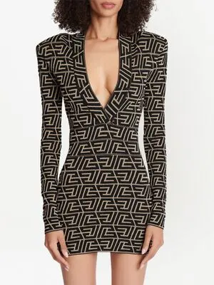 Balmain Monogram Knit Dress