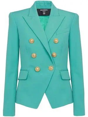 Balmain Peak-lapels Double-breasted Blazer - Blue