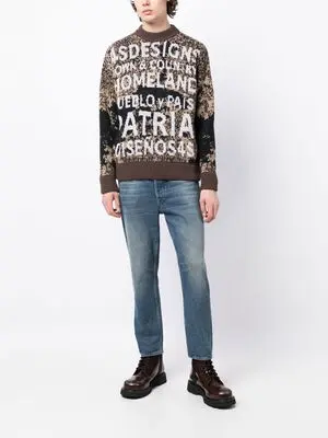 4SDESIGNS Intarsia Knit Sweatshirt