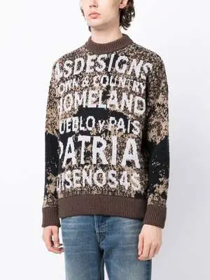 4SDESIGNS Intarsia Knit Sweatshirt