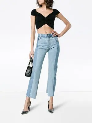 Off-White Off-shoulder Ruched Cropped Top